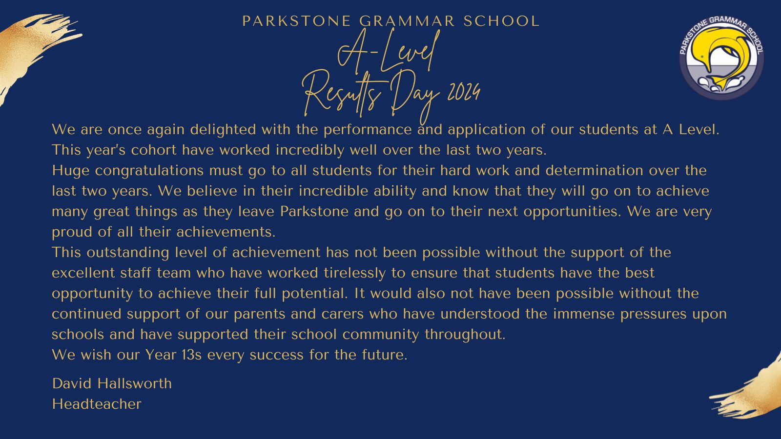 Examinations & Results | Parkstone Grammar School, Poole, Dorset, UK